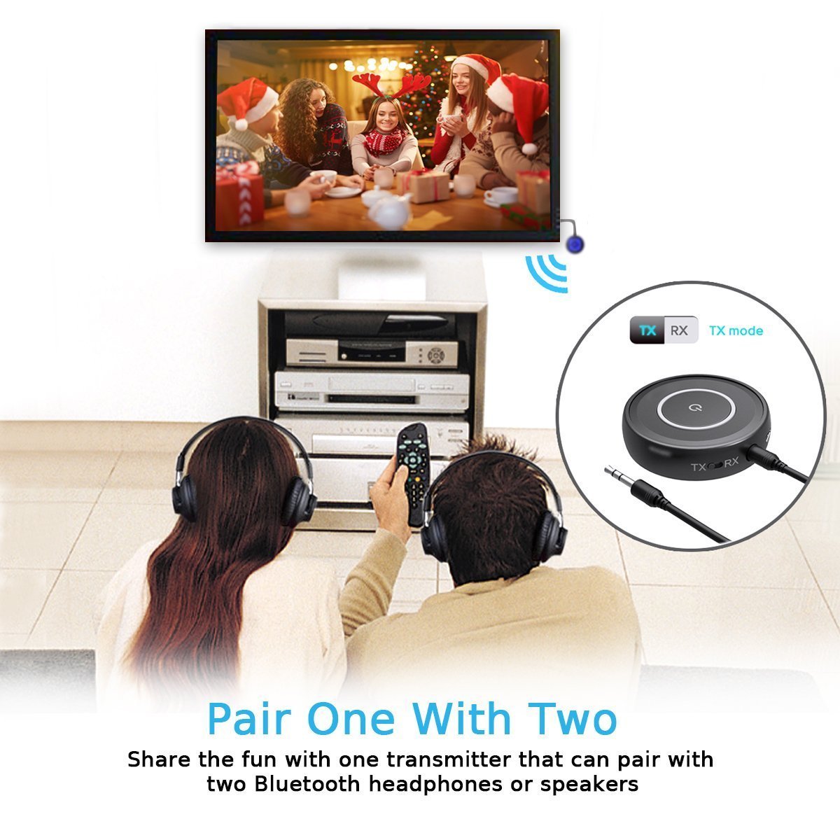 Cubetek 2 In 1 Bluetooth Transmitter & Receiver V 5.0, Wireless 3.5mm ...