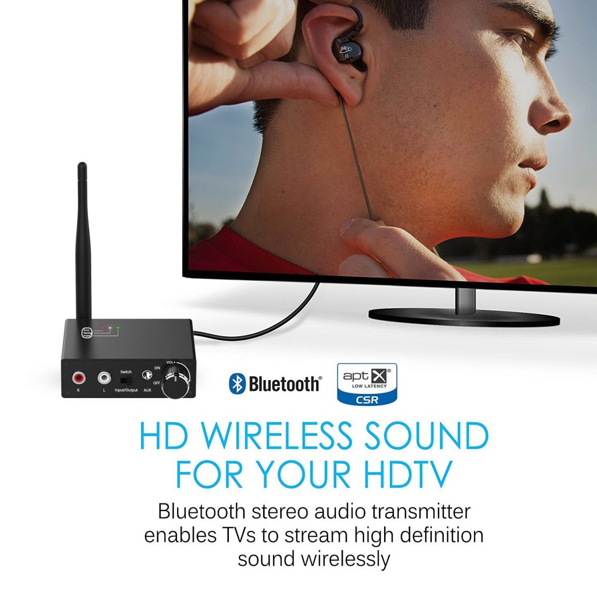 Cubetek Long Range Bluetooth Transmitter with aptX LL, DAC, Optical ...