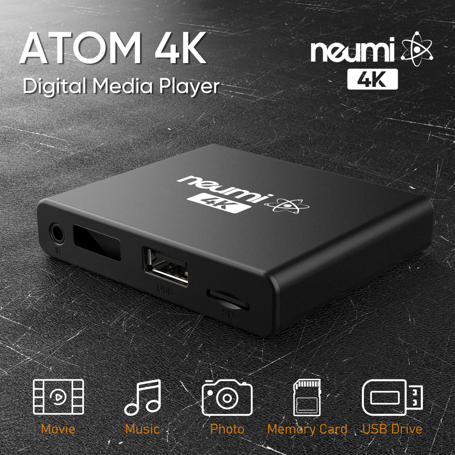 NEUMI Atom 4K Ultra-HD Digital Media Player for USB Drives and SD Cards ...